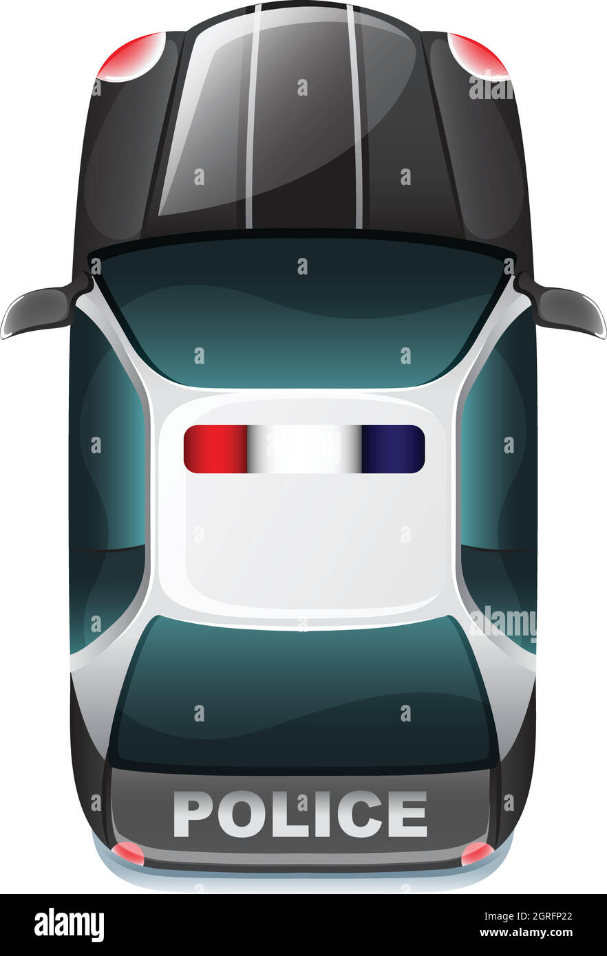 Police car top view isolated hi-res stock photography and images - Alamy