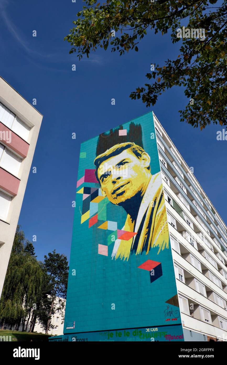 France, Haute Saone, Vesoul, Montmarin district, building, gable ...