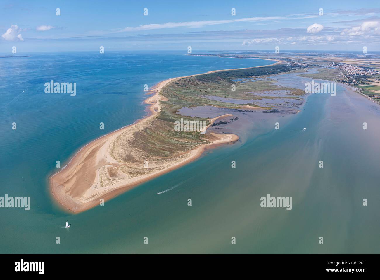 France, Vendee, La Faute sur Mer, the Pointe d'Arcay (aerial view Stock ...