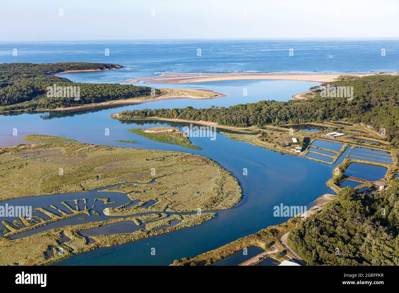 France, Vendee, Talmont St Hilaire, the Veillon beach and the Havre du ...