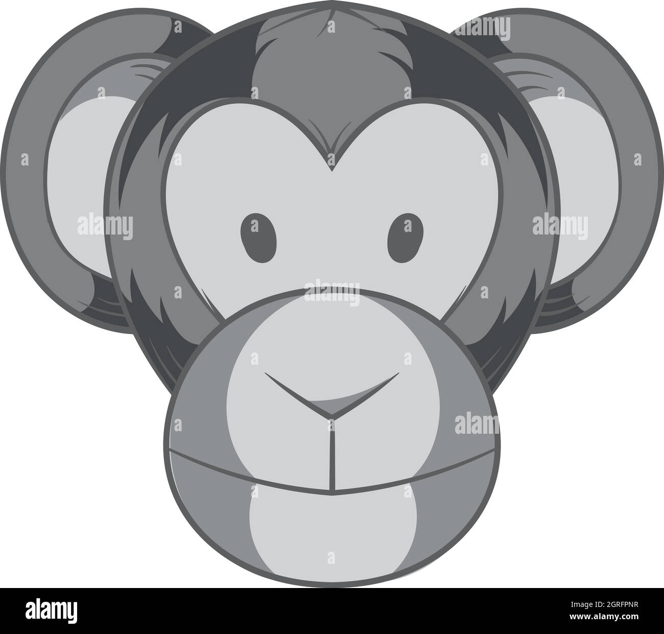 Monkey face icon, black monochrome style Stock Vector Image & Art - Alamy