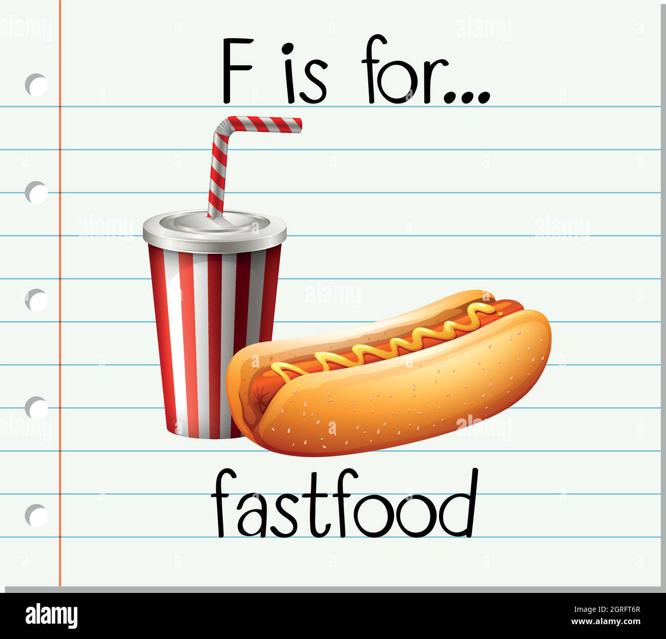 Flashcard letter F is for fastfood Stock Vector Image & Art - Alamy