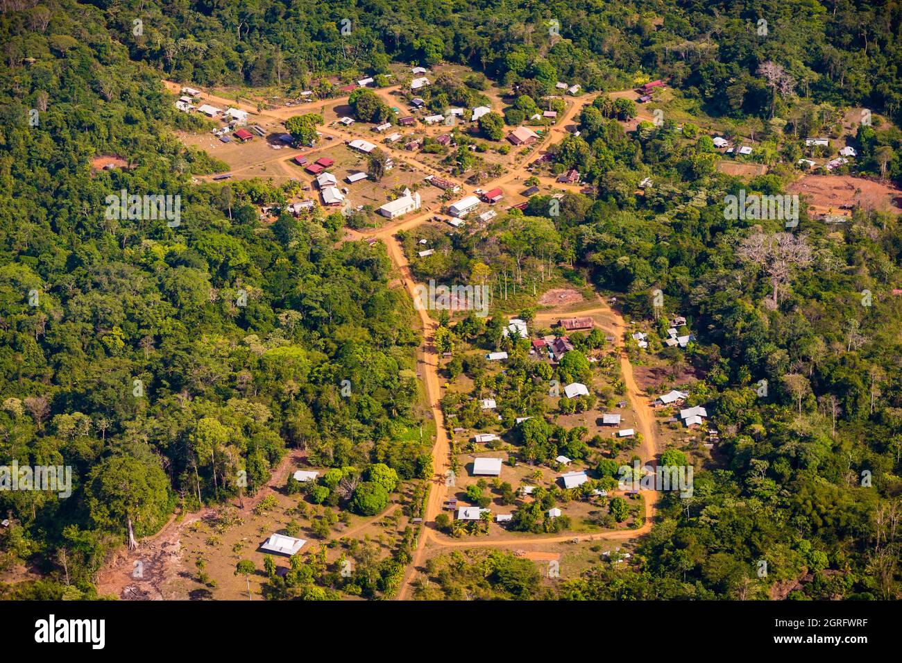 France, French Guiana, Saül, Parc Amazonien de Guyane, aerial view of ...