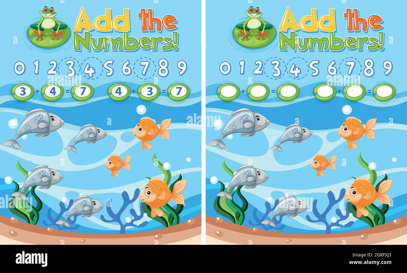 Add the number worksheet Stock Vector Image & Art - Alamy