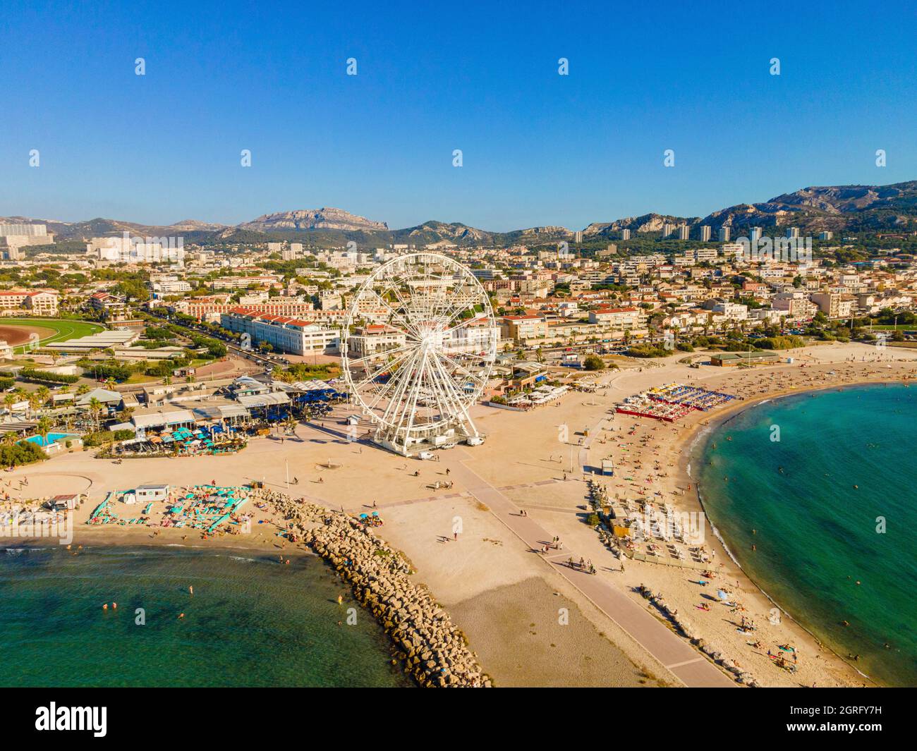 France, Bouches du Rhone, Marseille, the Prado beaches, the Grande Roue ...
