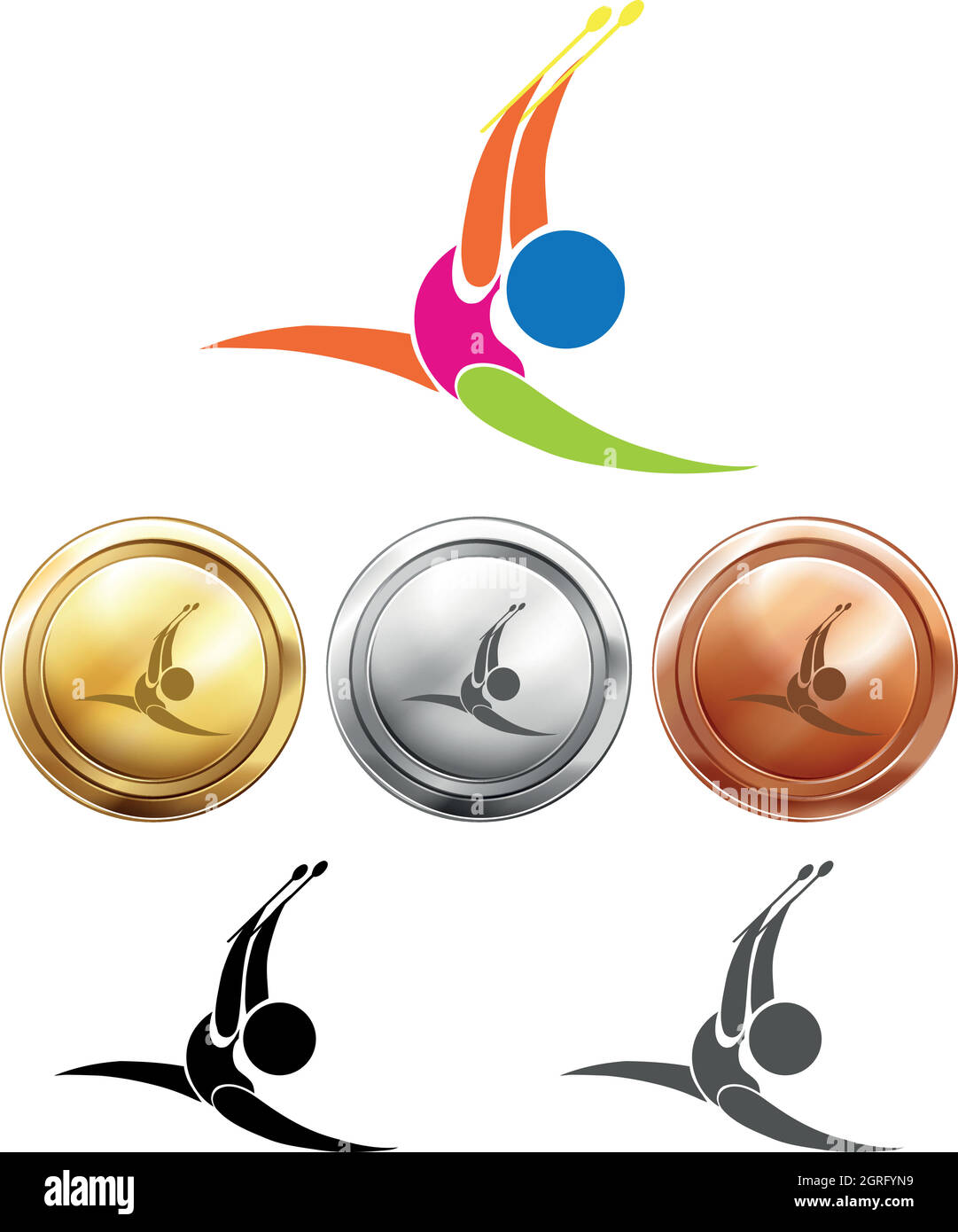 Gymnastics symbol Cut Out Stock Images & Pictures - Alamy