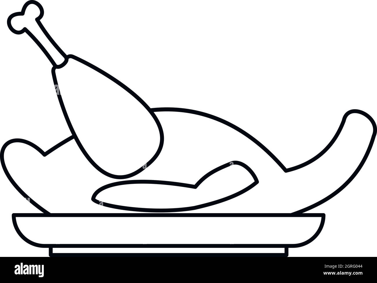 Fried chicken icon, outline style Stock Vector Image & Art - Alamy