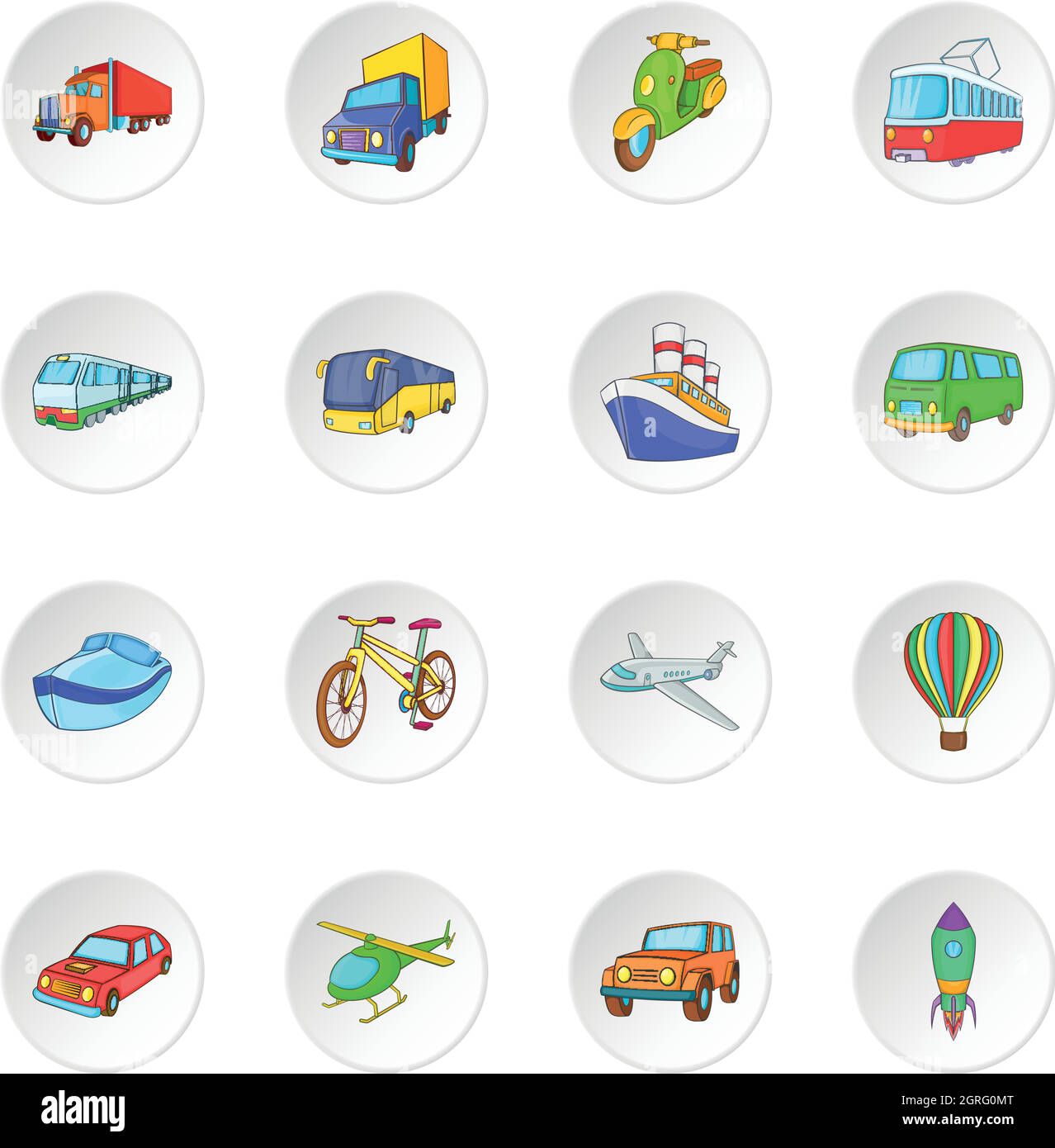 Transport Icons Set Cartoon Style Stock Vector Image And Art Alamy