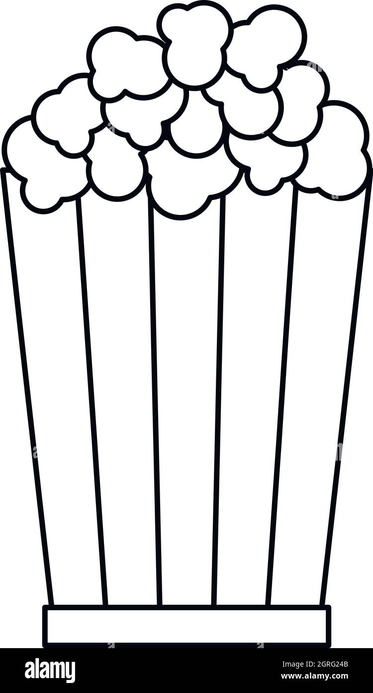 Paper bag with popcorn icon, outline style Stock Vector Image & Art - Alamy