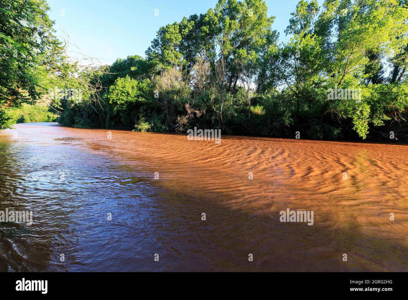 France, Var, Roquebrune sur Argens, the Argens river after a strong ...