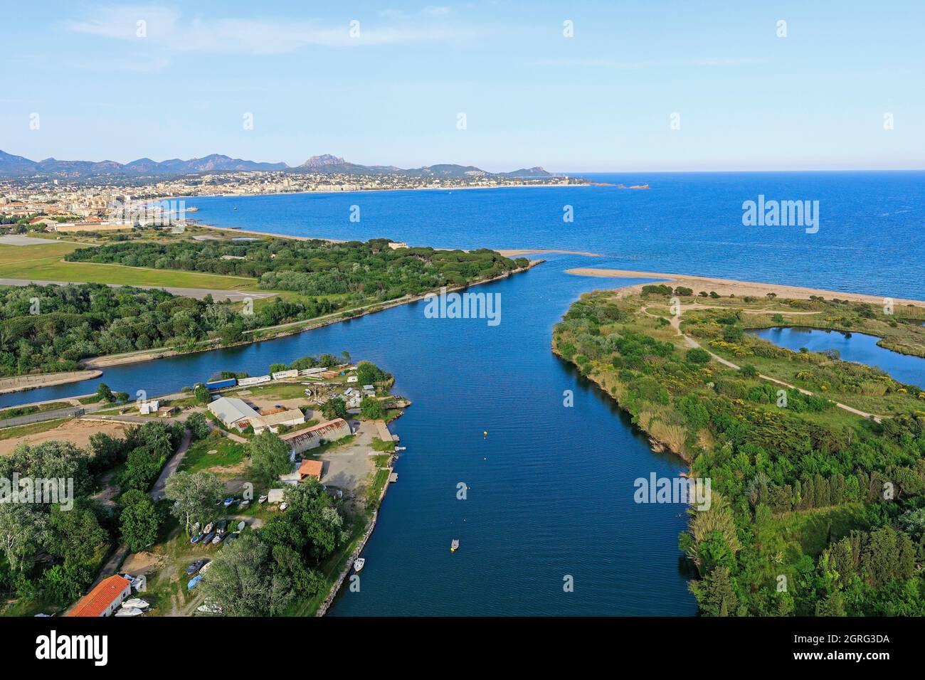 France, Var, Frejus, bridge over the river L'Argens and Le Reyran ...