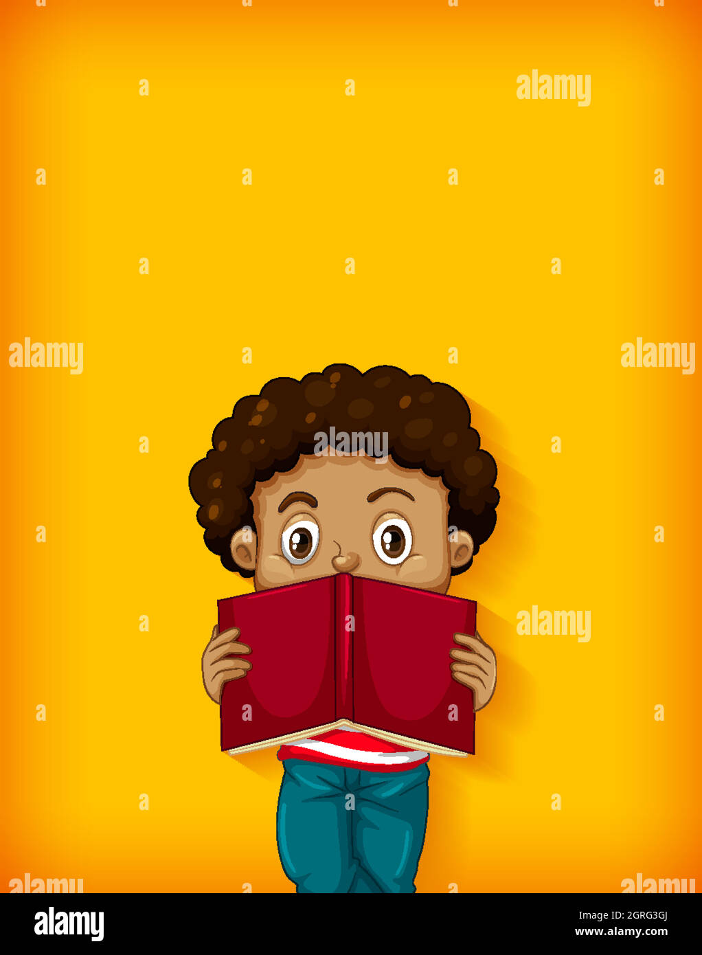 Background template with plain color wall and happy boy Stock Vector ...