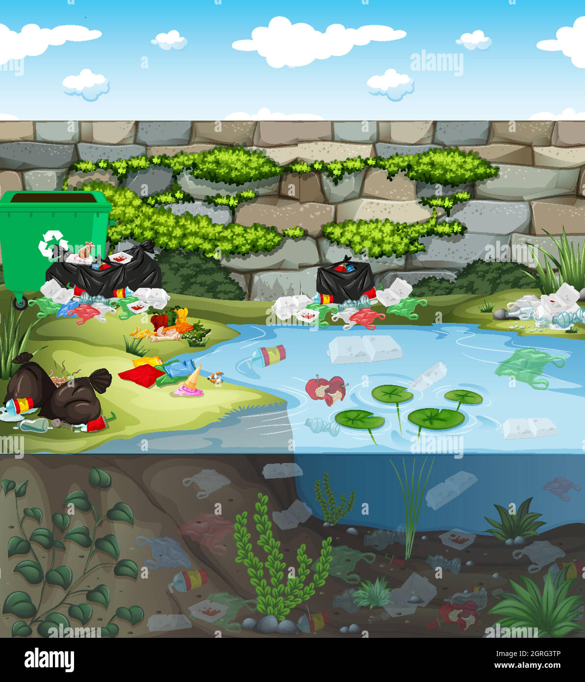 Trash bags plastic bottles Stock Vector Images - Alamy