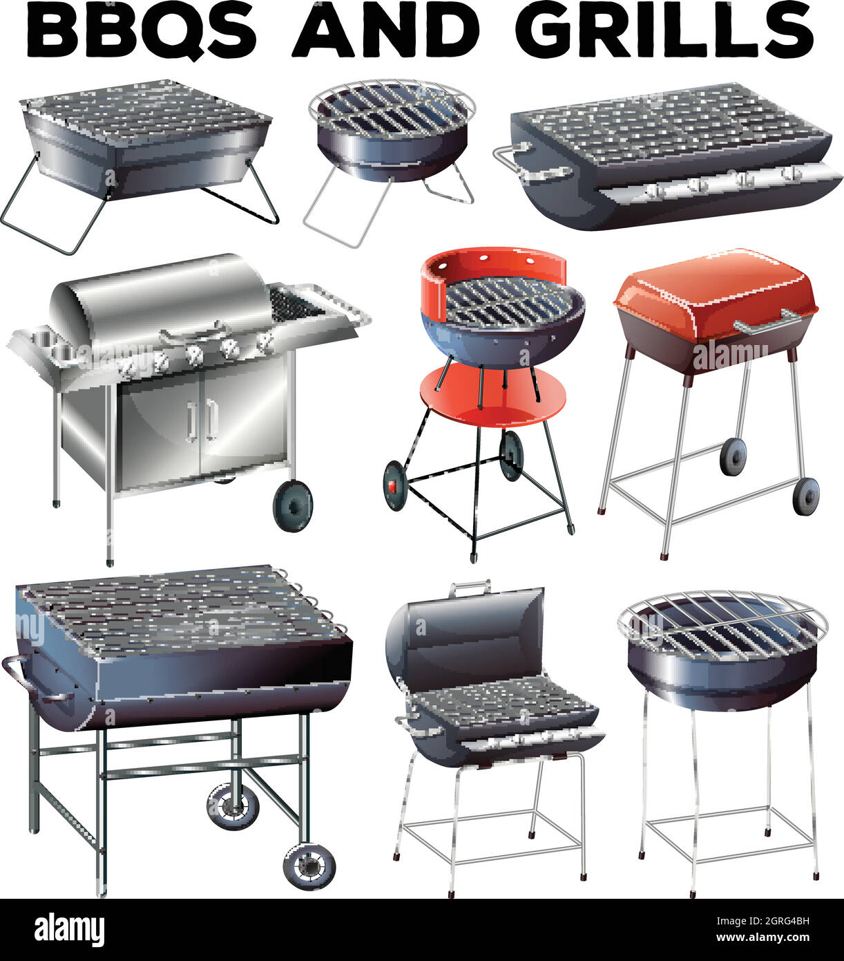 Smoke grills Stock Vector Images - Alamy