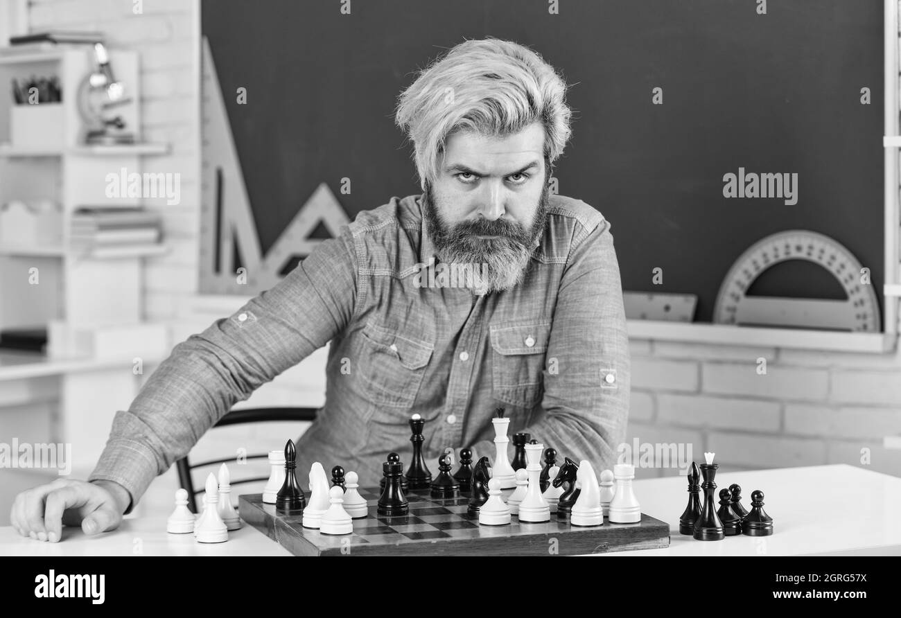 Development logics. School teacher. Playing chess. Intellectual hobby ...