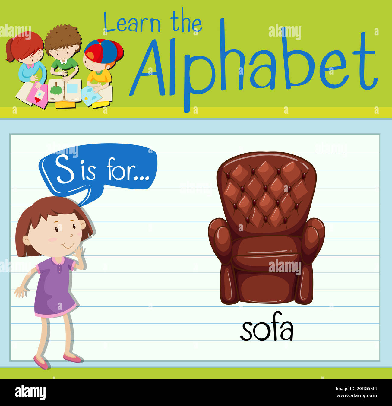 Flashcard letter S is for sofa Stock Vector Image & Art - Alamy