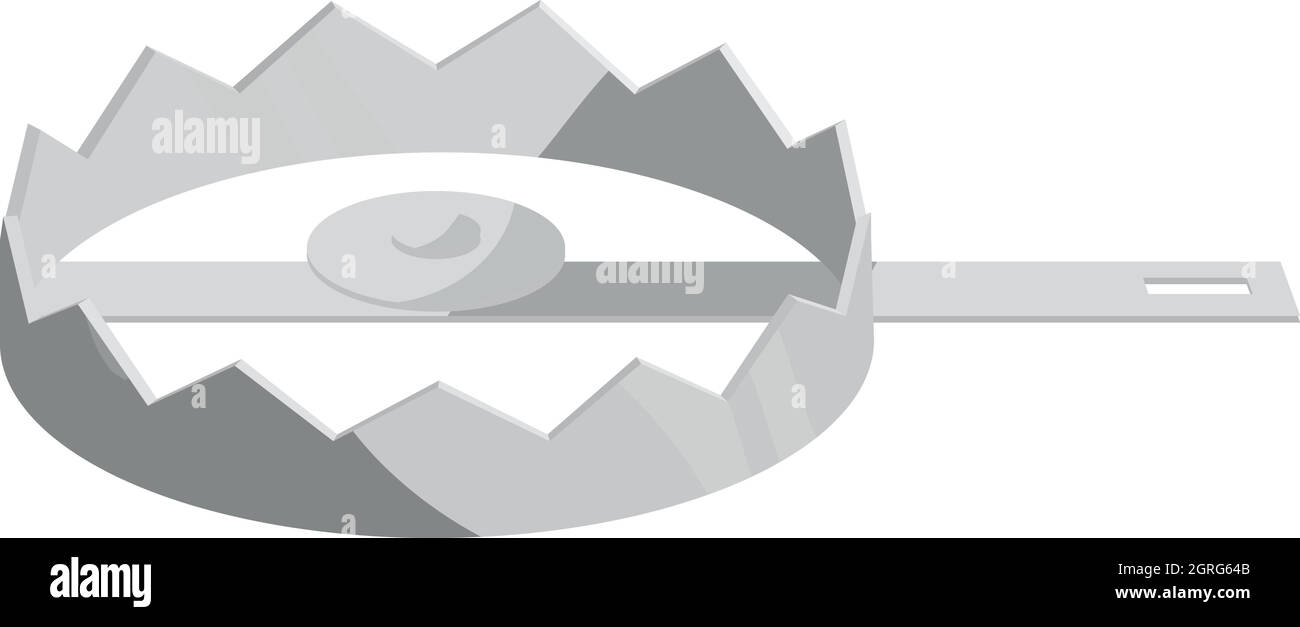 Steel hunting trap icon, black monochrome style Stock Vector Image ...