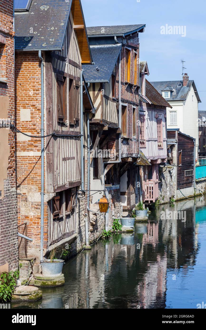 France, Eure, Risle Valley, Pont-Audemer, labeled the Most Beautiful ...