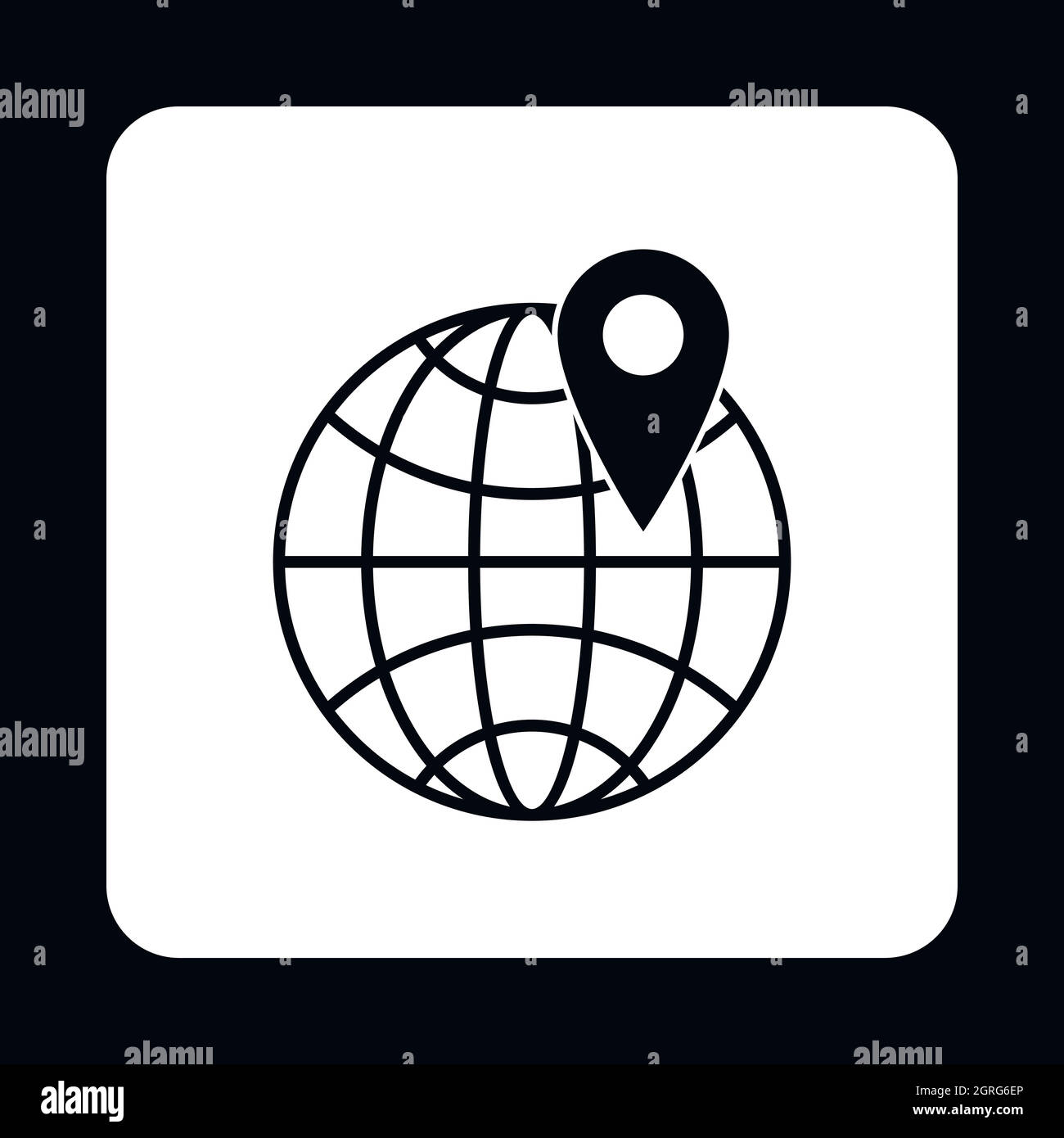 Globe and map pointe icon, simple style Stock Vector Image & Art - Alamy