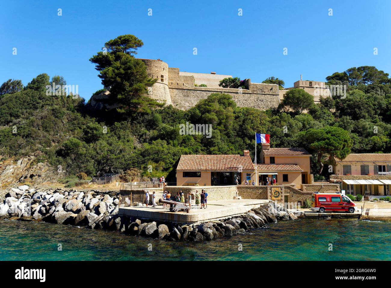 France, Var, Hyeres Islands, National Park of Port Cros island of Port ...