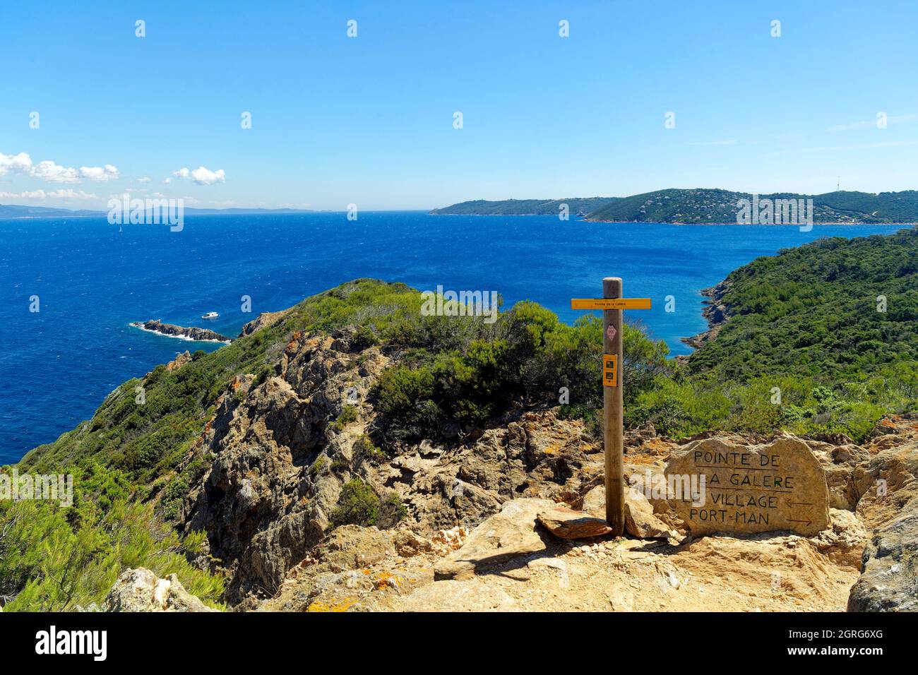 France, Var, Hyeres Islands, National Park of Port Cros island of Port ...