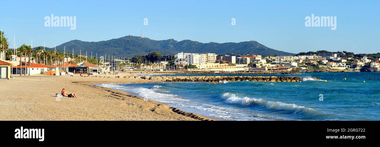 France, Var, Six Fours Les Plages, Coudouliere beach Stock Photo - Alamy