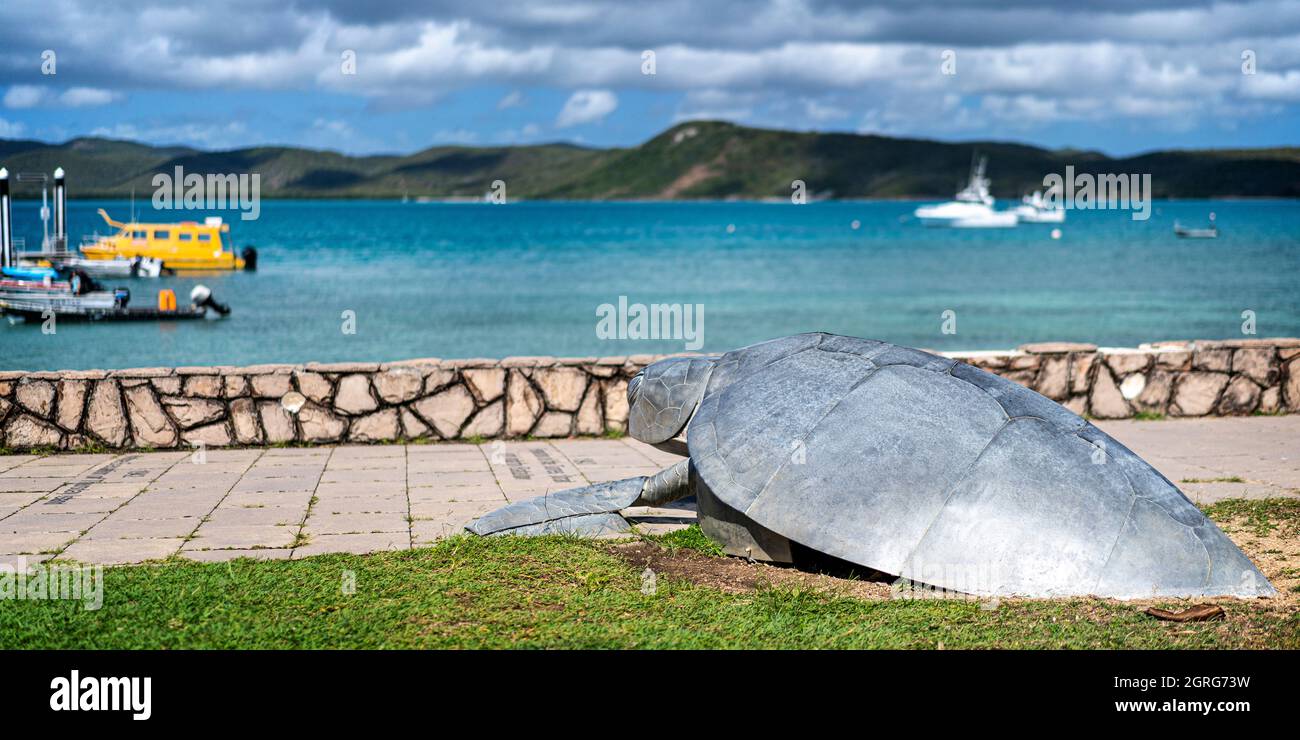 Turtle sculpture on foreshore of Victoria Parade, Thursday Island ...