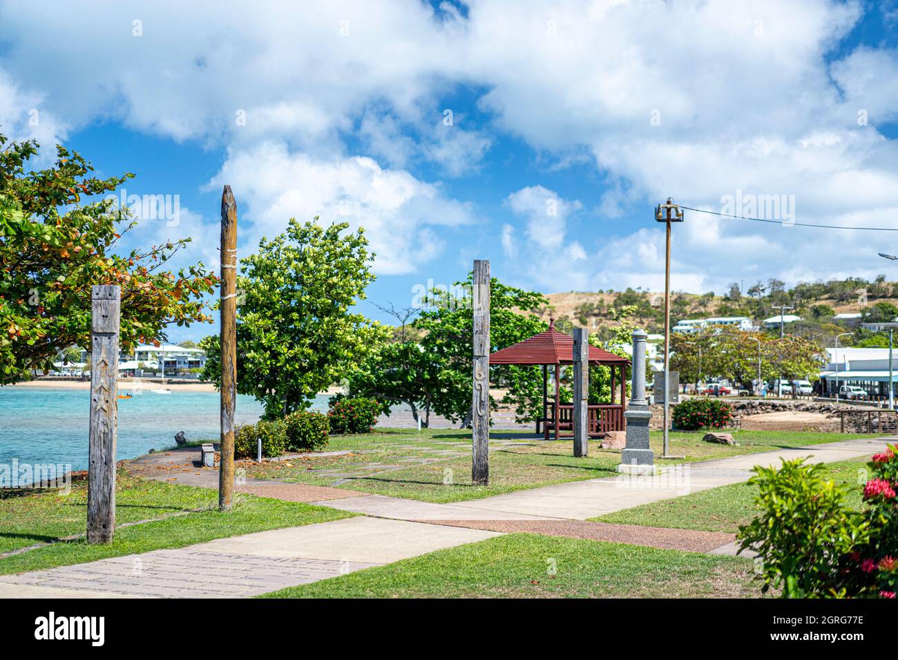Footpath along promenade, Victoria Parade, Thursday Island, Torres ...