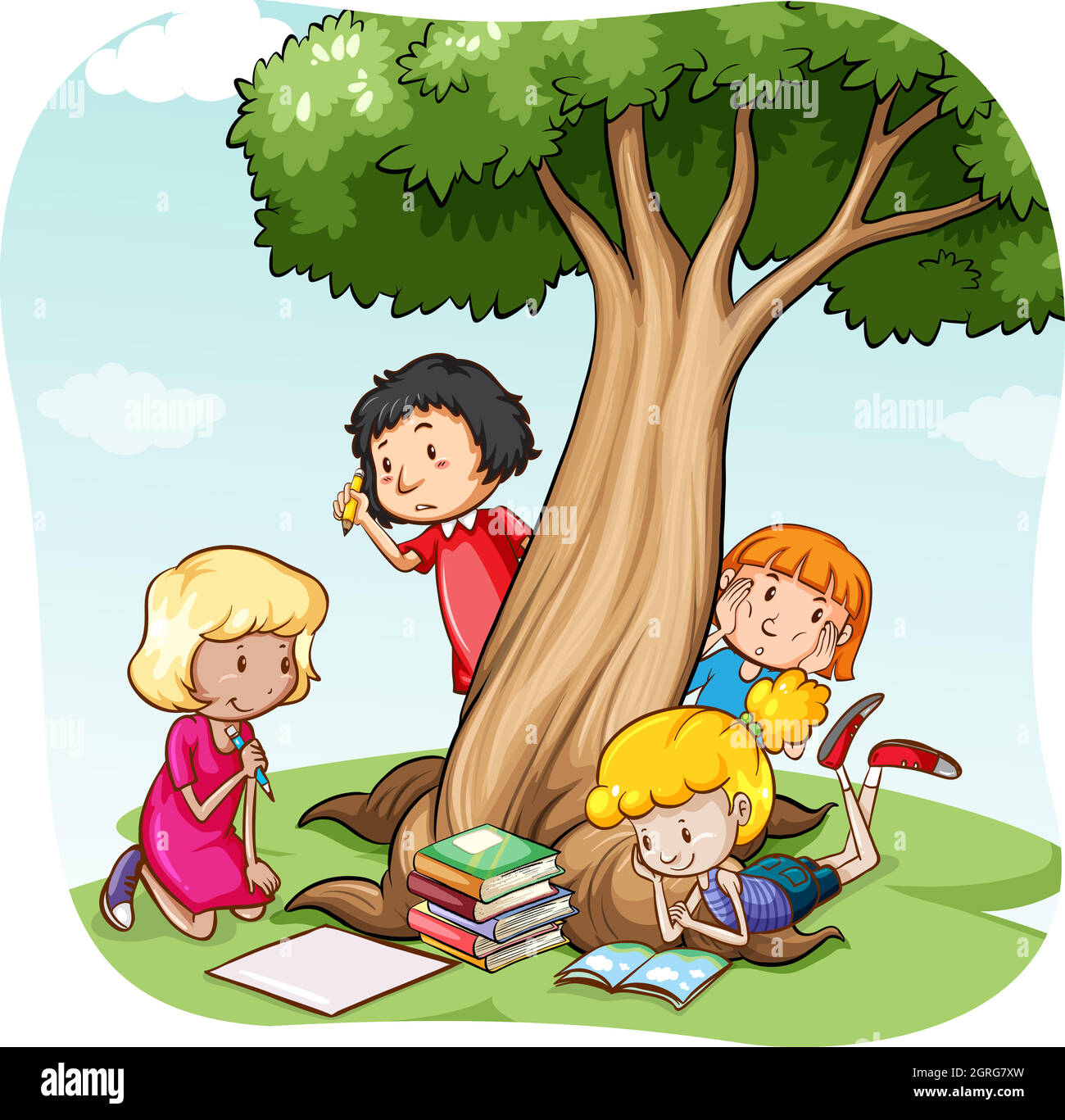 Child reading clipart Stock Vector Images - Alamy