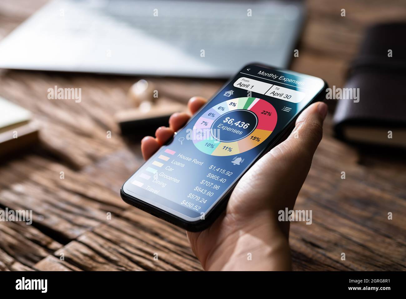 Money Tracker App. Budget And Expense Planning Stock Photo - Alamy