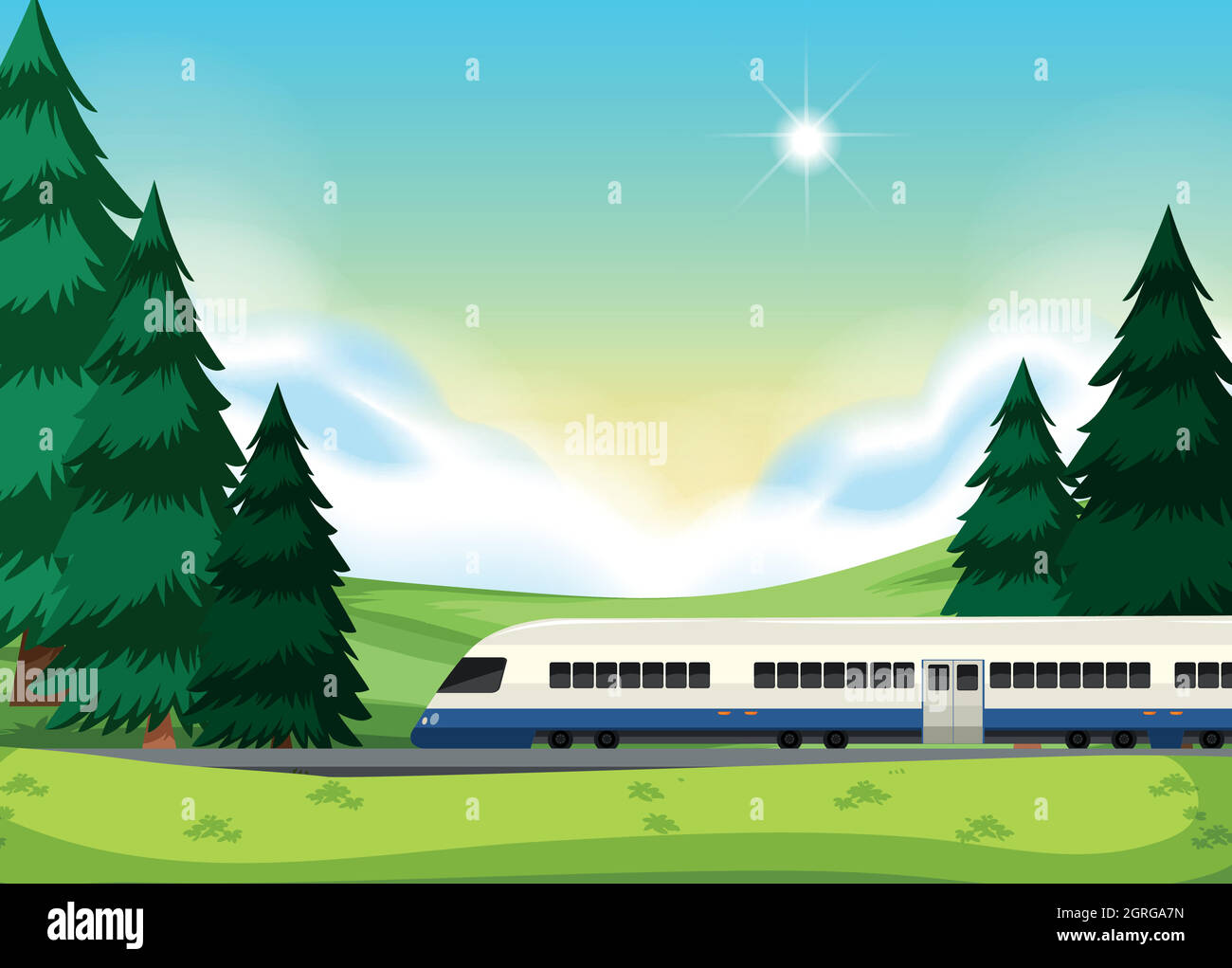 Passenger train clipart illustration hi-res stock photography and ...