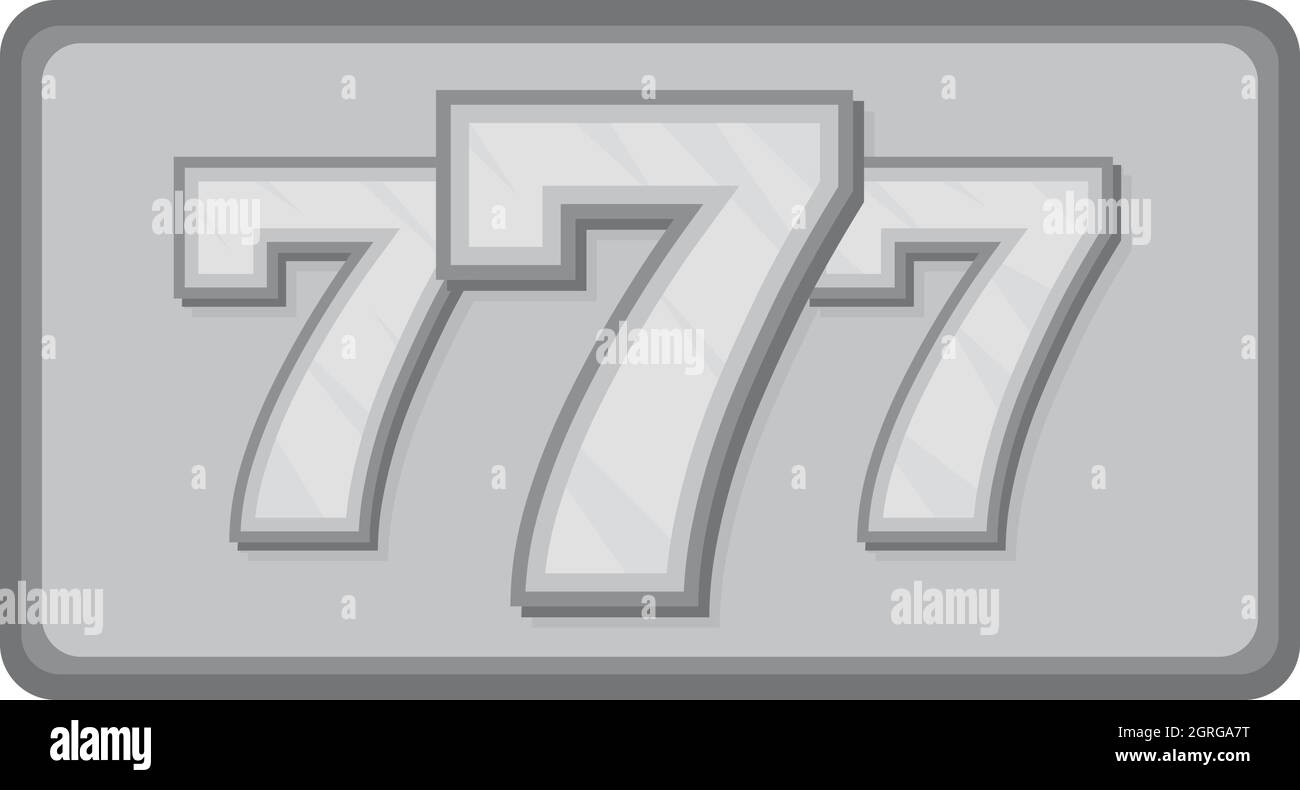 Triple lucky sevens icon, black monochrome style Stock Vector Image ...