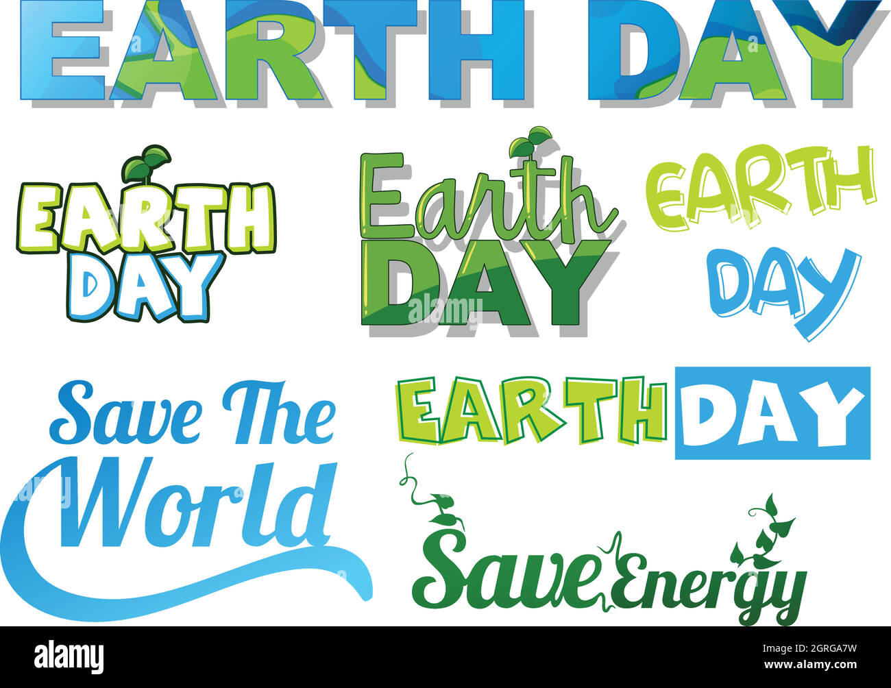 Save earth text banner Stock Vector Images - Alamy