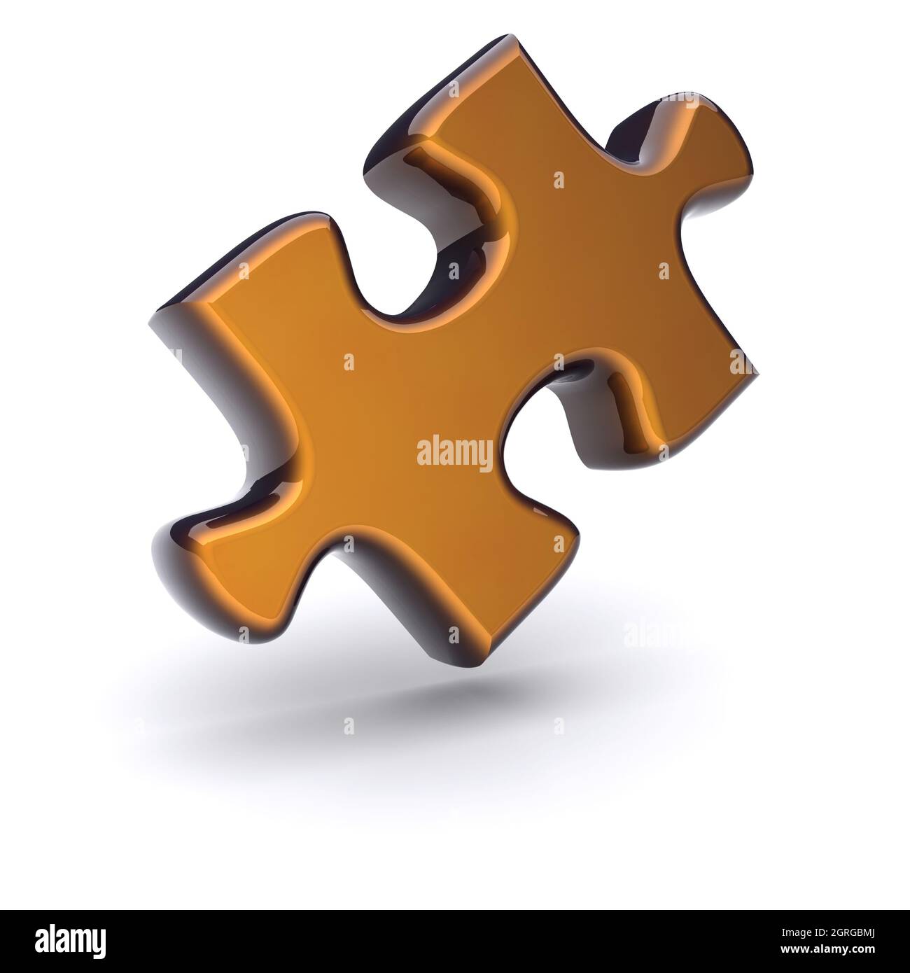 Gold jigsaw puzzle on a white background. 3d rendered image Stock Photo ...