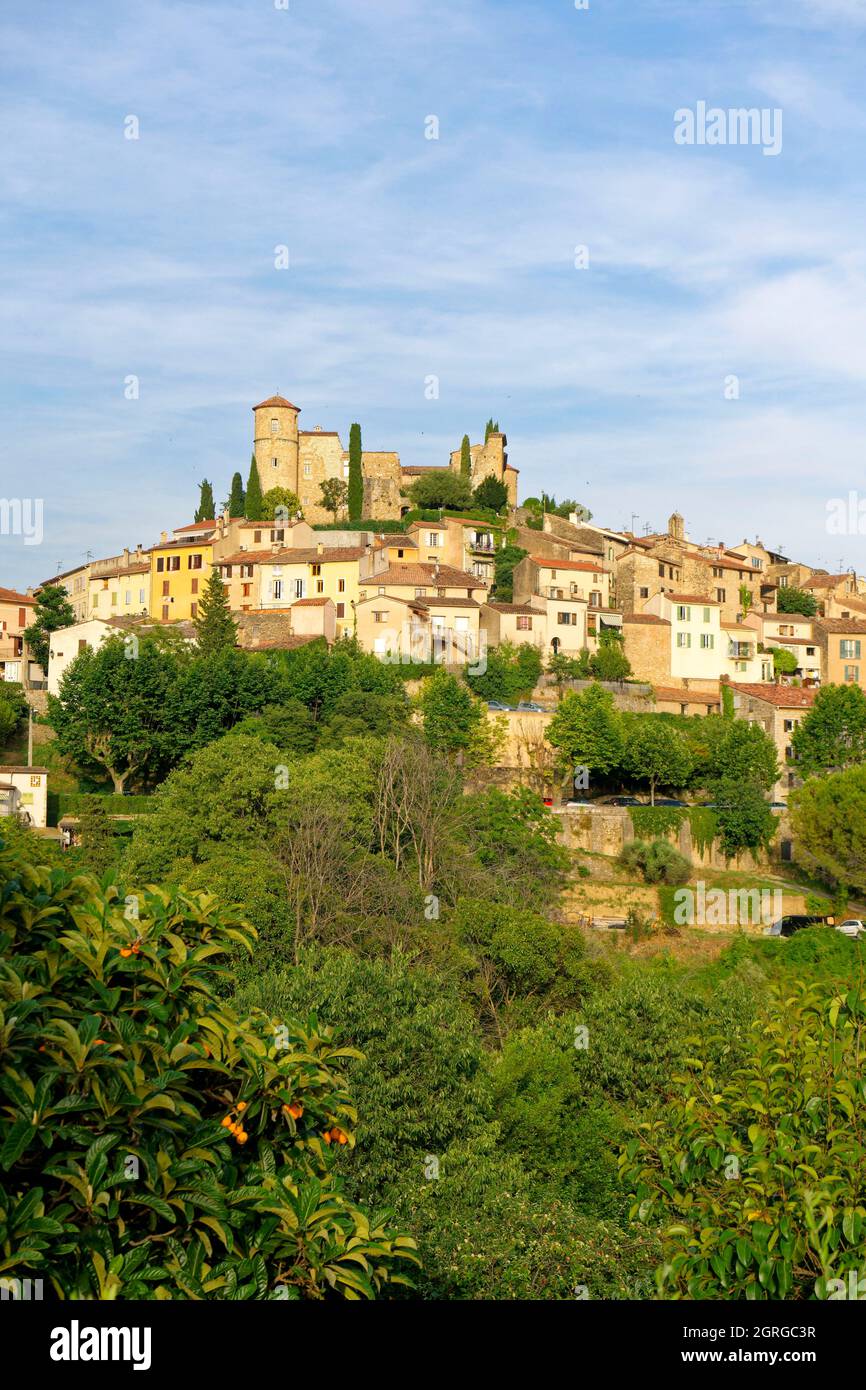 France, Var, Pays de Fayence, Callian village and its castle (12th-13th ...