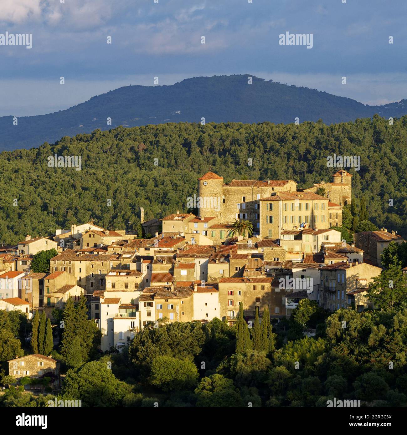 France, Var, Pays de Fayence, Callian village and its castle (12th-13th ...