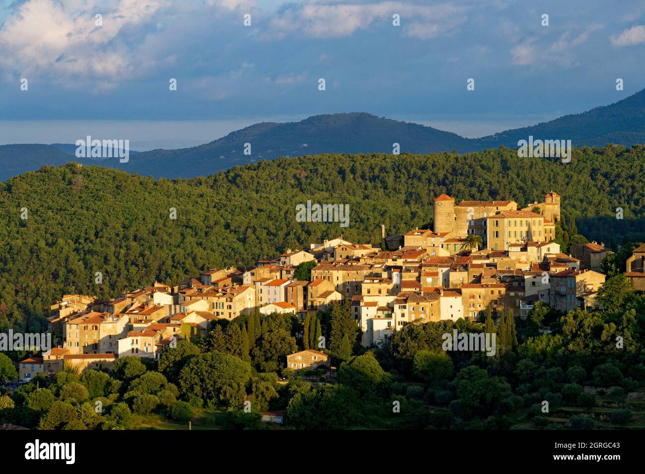 France, Var, Pays de Fayence, Callian village and its castle (12th-13th ...