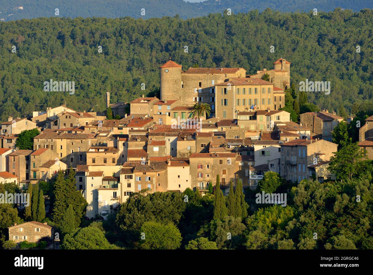 France, Var, Pays de Fayence, Callian village and its castle (12th-13th ...