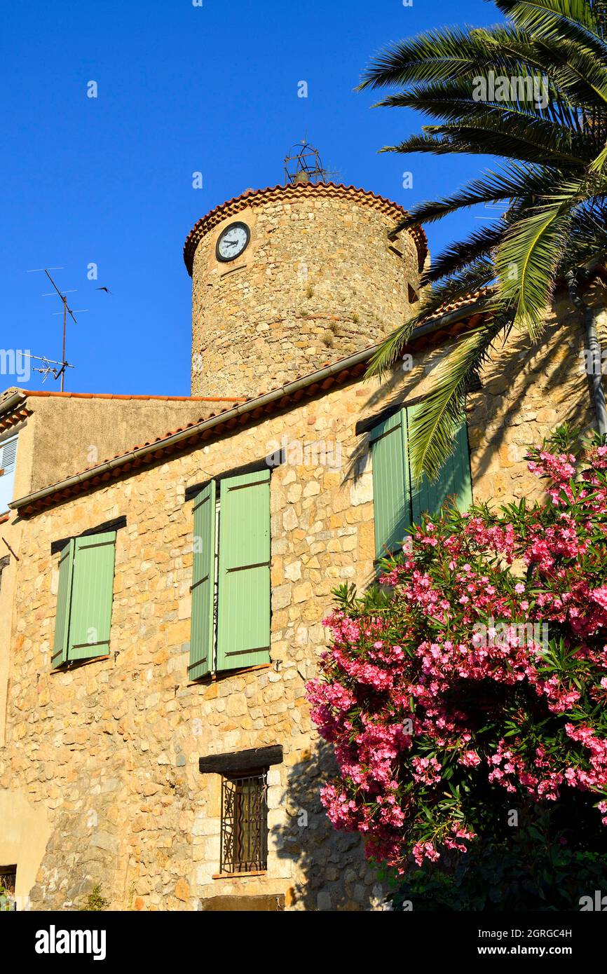 France, Var, Pays de Fayence, Callian village, the castle tower (12th ...