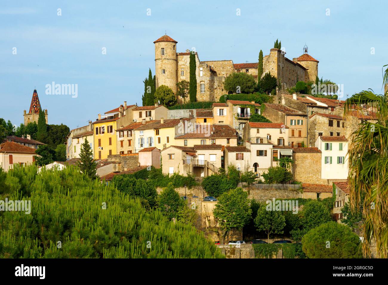 France, Var, Pays de Fayence, Callian village and its castle (12th-13th ...
