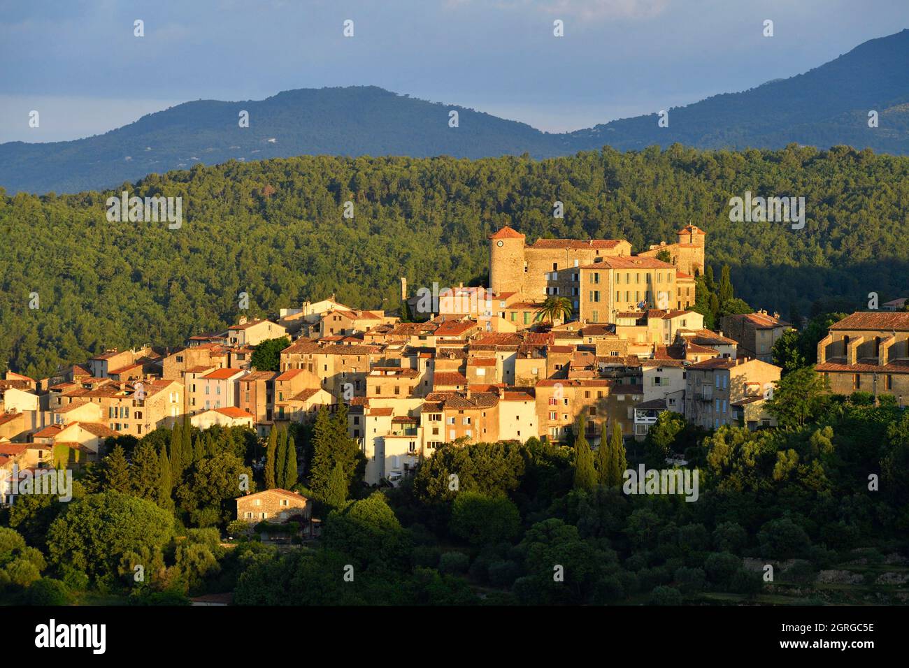 France, Var, Pays de Fayence, Callian village and its castle (12th-13th ...