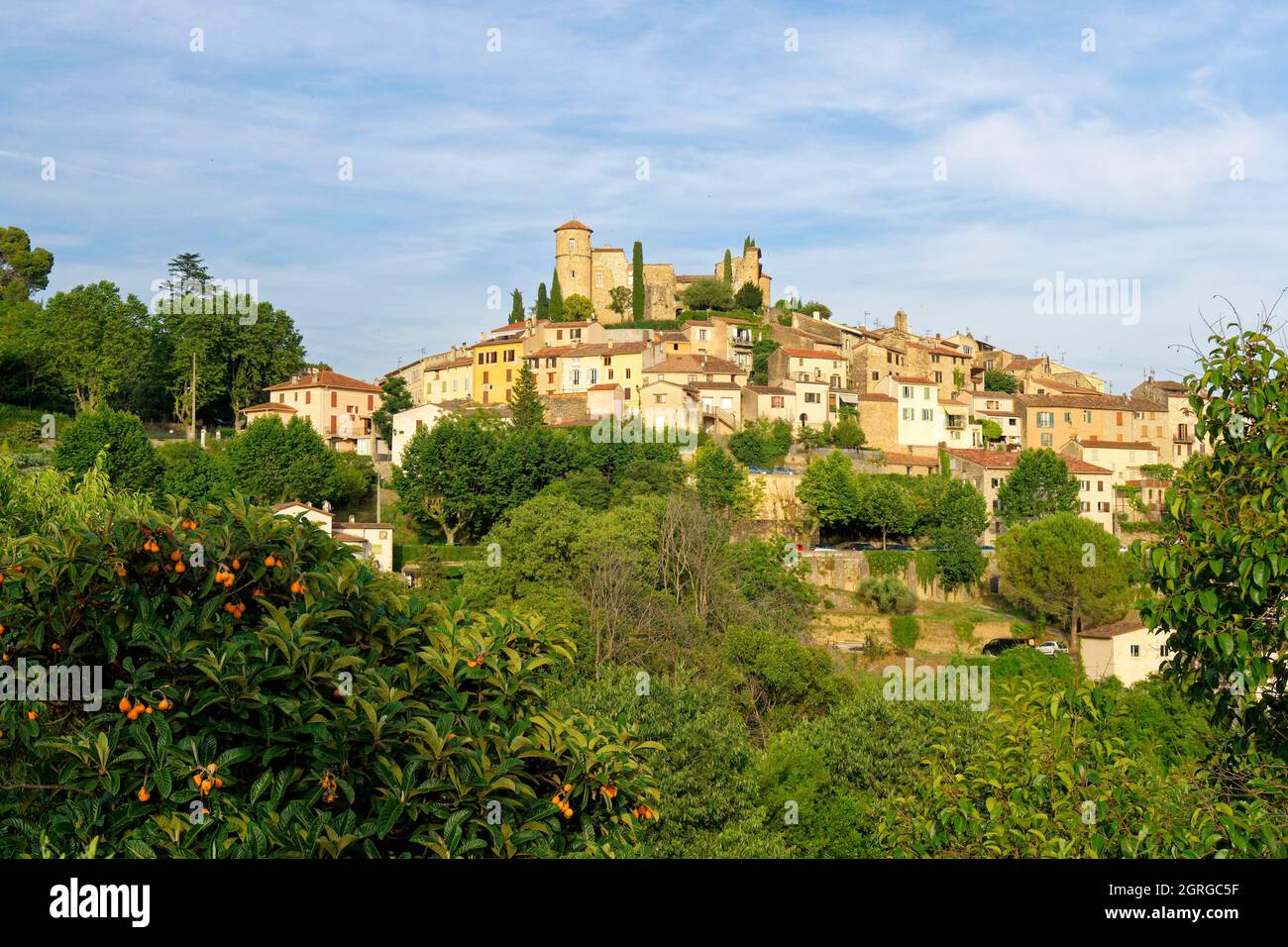 France, Var, Pays de Fayence, Callian village and its castle (12th-13th ...