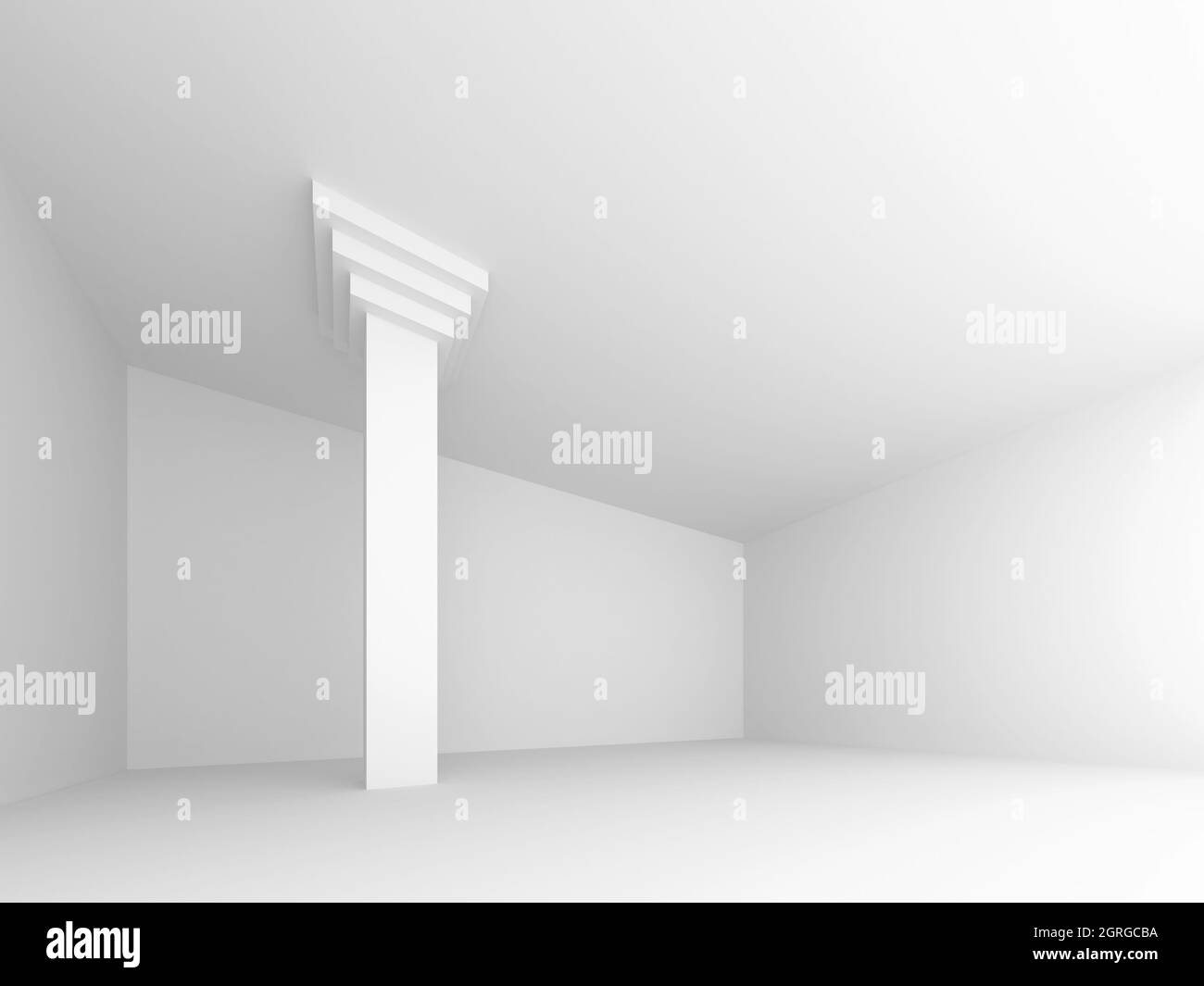 Abstract architecture. Interior with column. 3d rendered image Stock ...