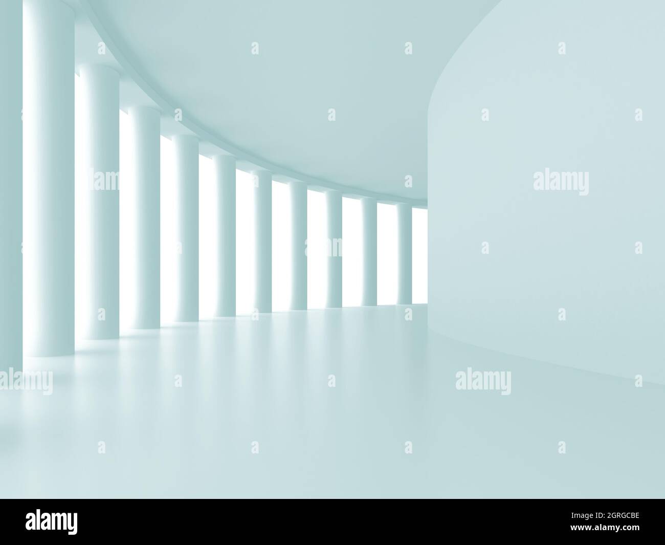 Curved Colonnade. Architectural 3d rendered background Stock Photo - Alamy