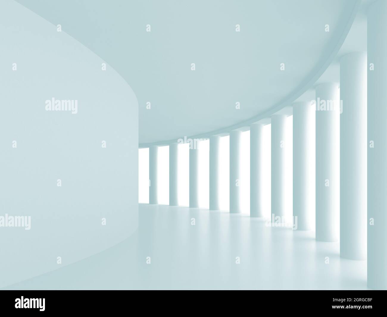 Curved Colonnade. Architectural 3d rendered background Stock Photo - Alamy