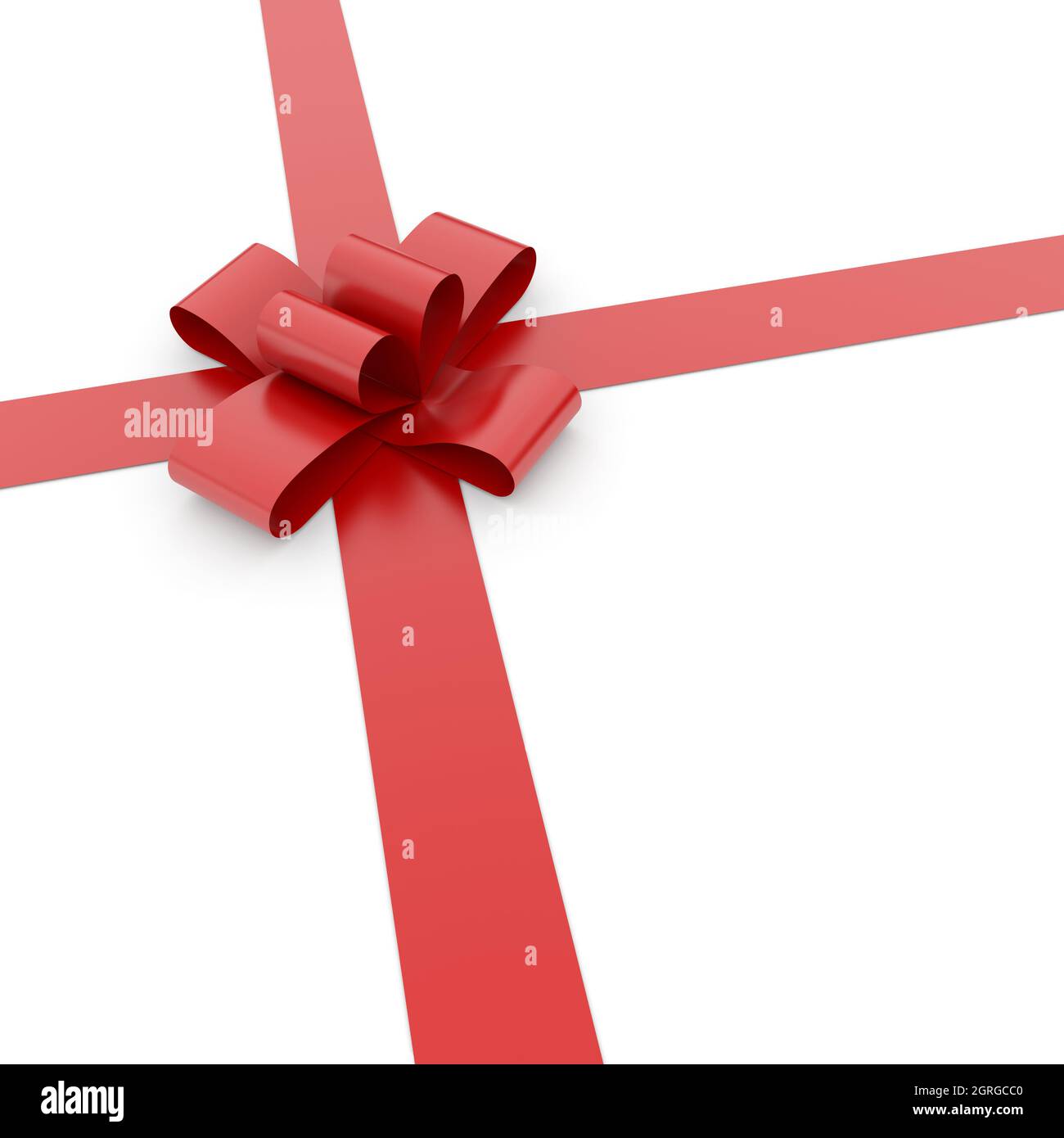 Red gift bow on a white background. 3d image Stock Photo - Alamy