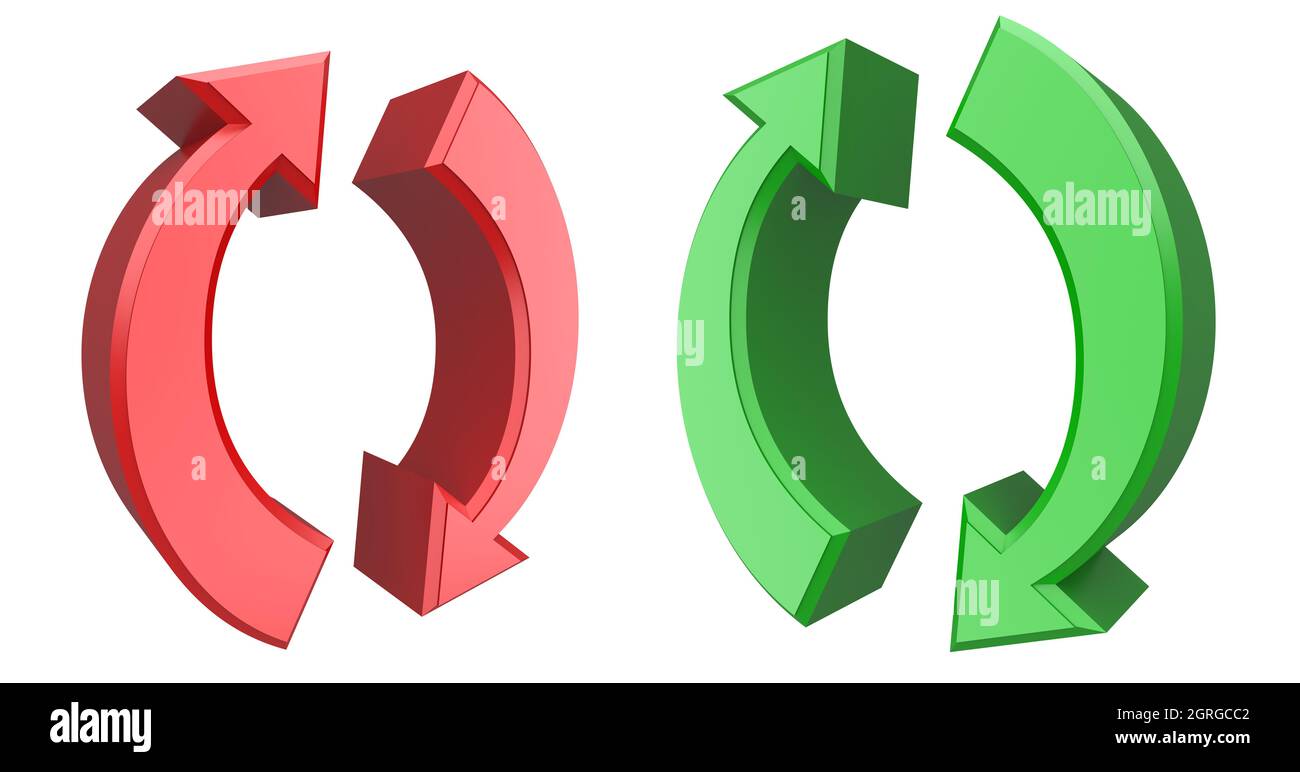Conceptual 3d image of rotating arrows Stock Photo - Alamy