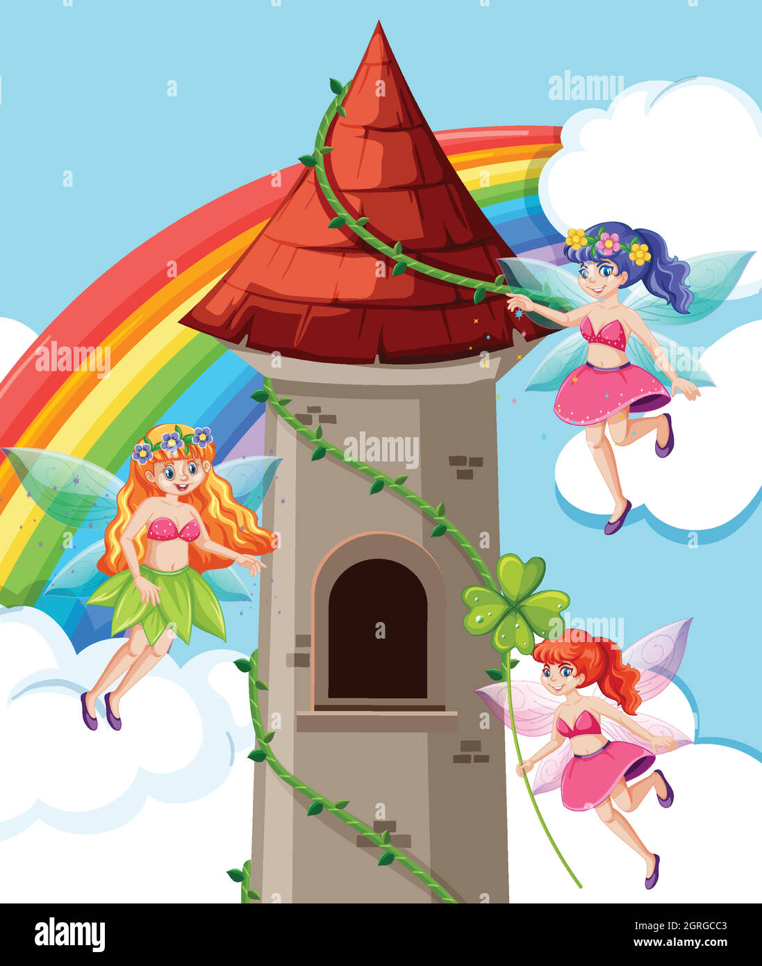Fairy castle illustration Stock Vector Images - Alamy