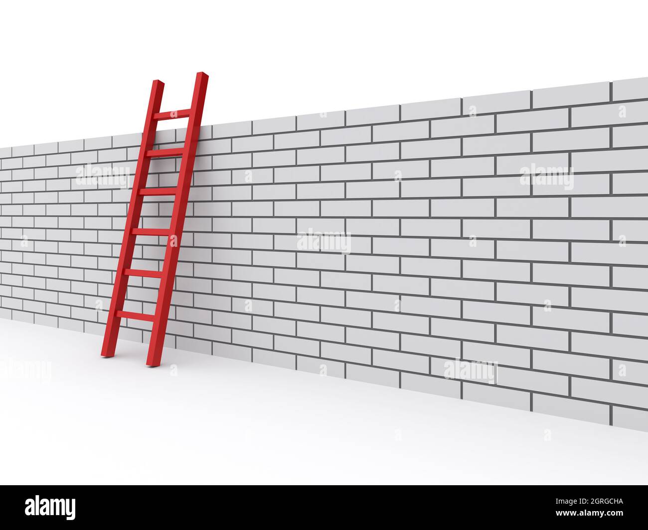 ladder on the wall. 3d rendered illustration Stock Photo - Alamy