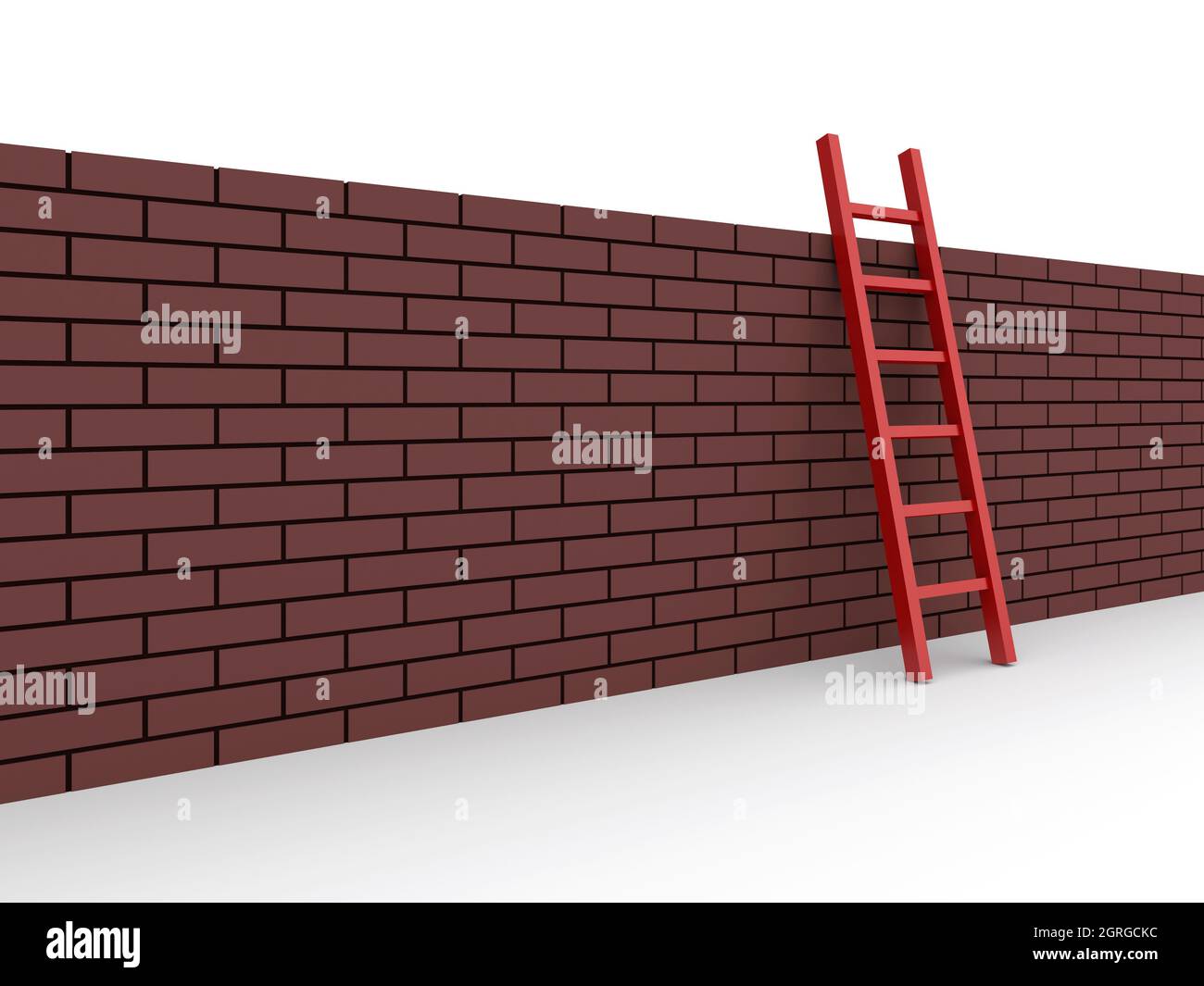 ladder on the wall. 3d rendered illustration Stock Photo - Alamy